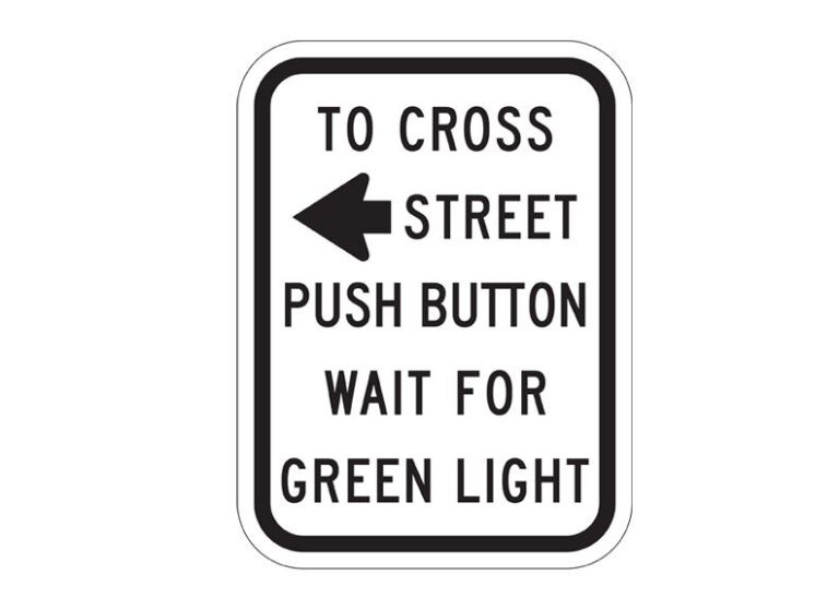 R10-3aL Push Button Cross Sign (Left) - National Highway Products
