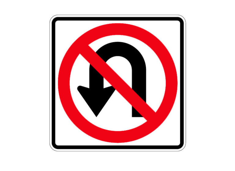 R3-4 No U Turn Sign - National Highway Products