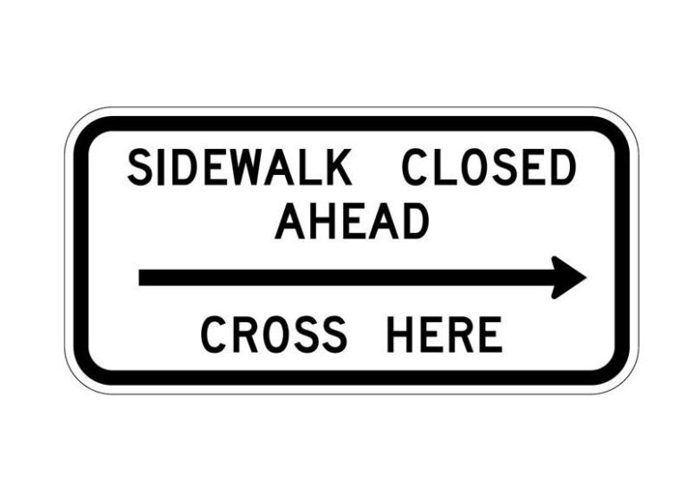 R9-11 Sidewalk Closed Ahead Arrow - National Highway Products